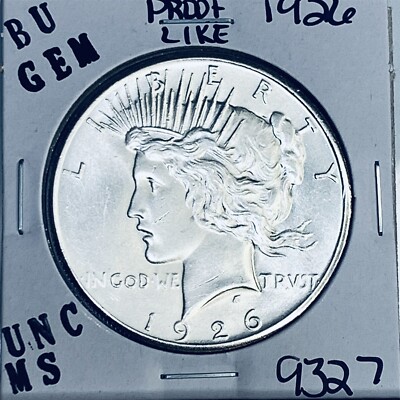 1926 P BU GEM PEACE SILVER DOLLAR UNC MS+ GENUINE U.S. MINT RARE COIN ...