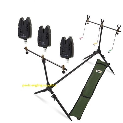 Carp Fishing Rod Pod 3 Rod Set Up , 3 Alarms ,Indicator Swingers ...