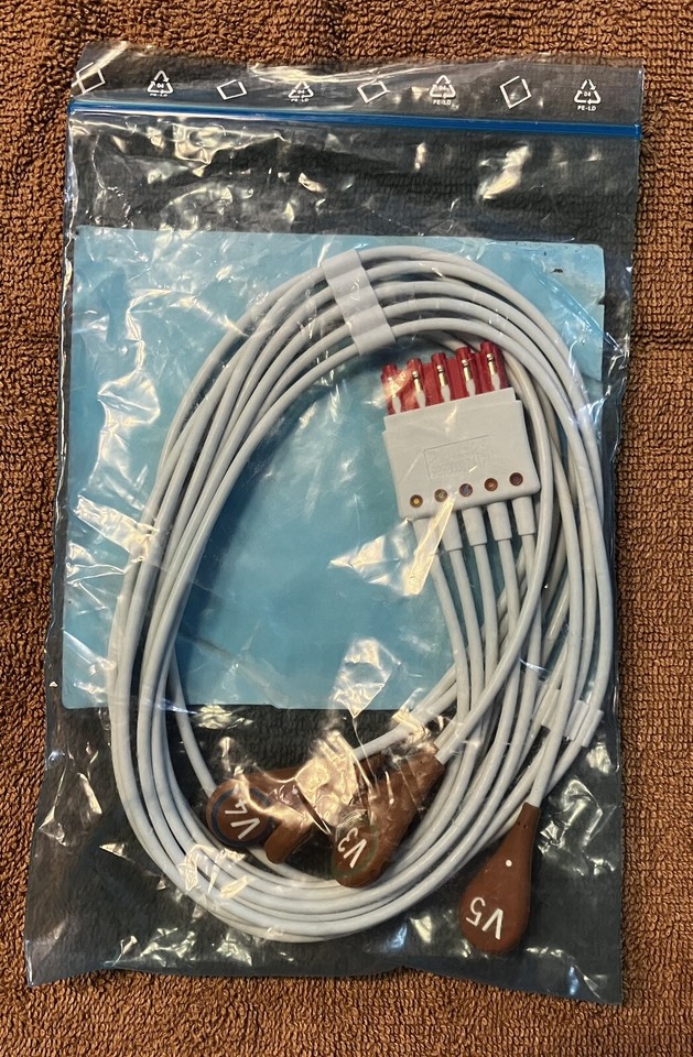Philips 5 Chest Snap AAMI EKG Leads 12-lead Cable V2-V6 | eBay