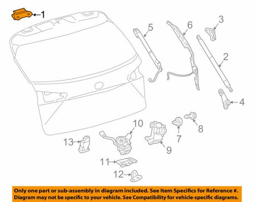 68810-48011 Toyota Hinge assy, back door, rh 6881048011, New Genuine ...