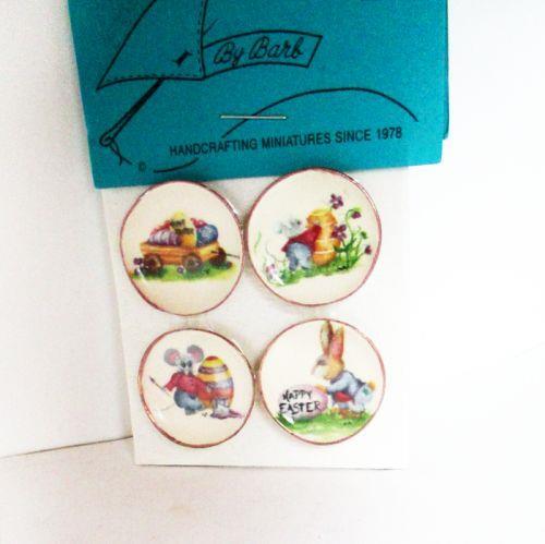 Cute Easter Plates CDD671 Set/4 By Barb DOLLHOUSE Miniature | eBay