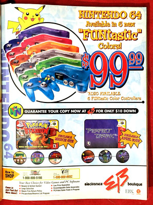 2000 EB Electronics Boutique POKEMON MANIA Nintendo Game Boy Promo Art ...