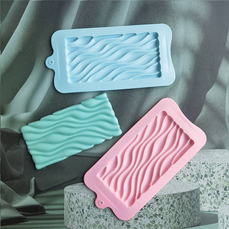 Chocolate 3D Wave Silicone Mold Energy Bar Jelly Baking Candy Cookies ...
