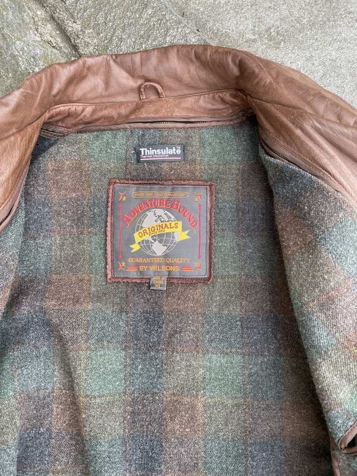 Wilson Adventure Bound by Genuine Leather Men's Xl Vintage Bomber ...