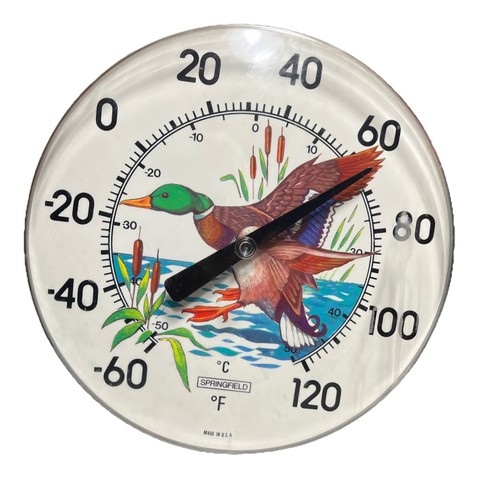Springfield Mallard Duck Vintage Round Thermometer 12”/USA/B40 | eBay