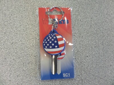USA FLAG PVC HEAD SCHLAGE SC1 HOUSE KEY BLANK | eBay