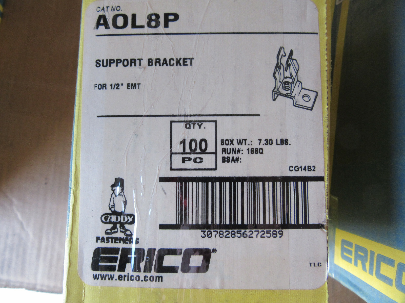 (100) Erico Caddy AOL8P Support Bracket for 1/2" EMT Metal Deck Conduit ...