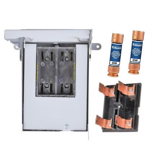 60 Amp Electrical Pull-Out Fusible Fused Disconnect Box HVAC & (2) 50 ...