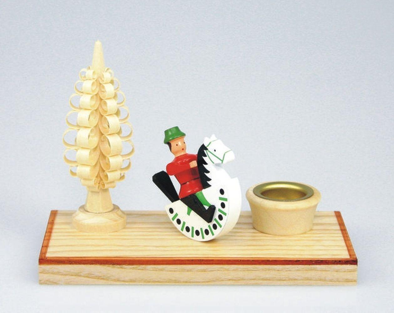 Candle Holder With Rider And Tree Natural Candle Stand Erzgebirge 200/5 ...
