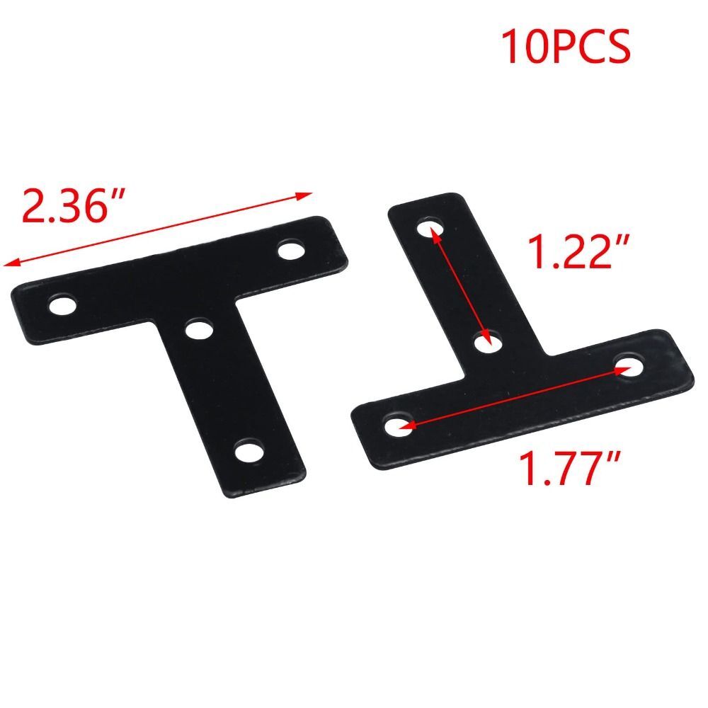 10PCS Iron T Tulead Black Flat Corner Brackets Furniture | eBay
