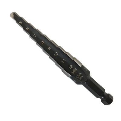 IRWIN #1M 11101 UNIBIT 4-12MM 9-STEP HIGH SPEED STEEL STEP METRIC HOLE ...
