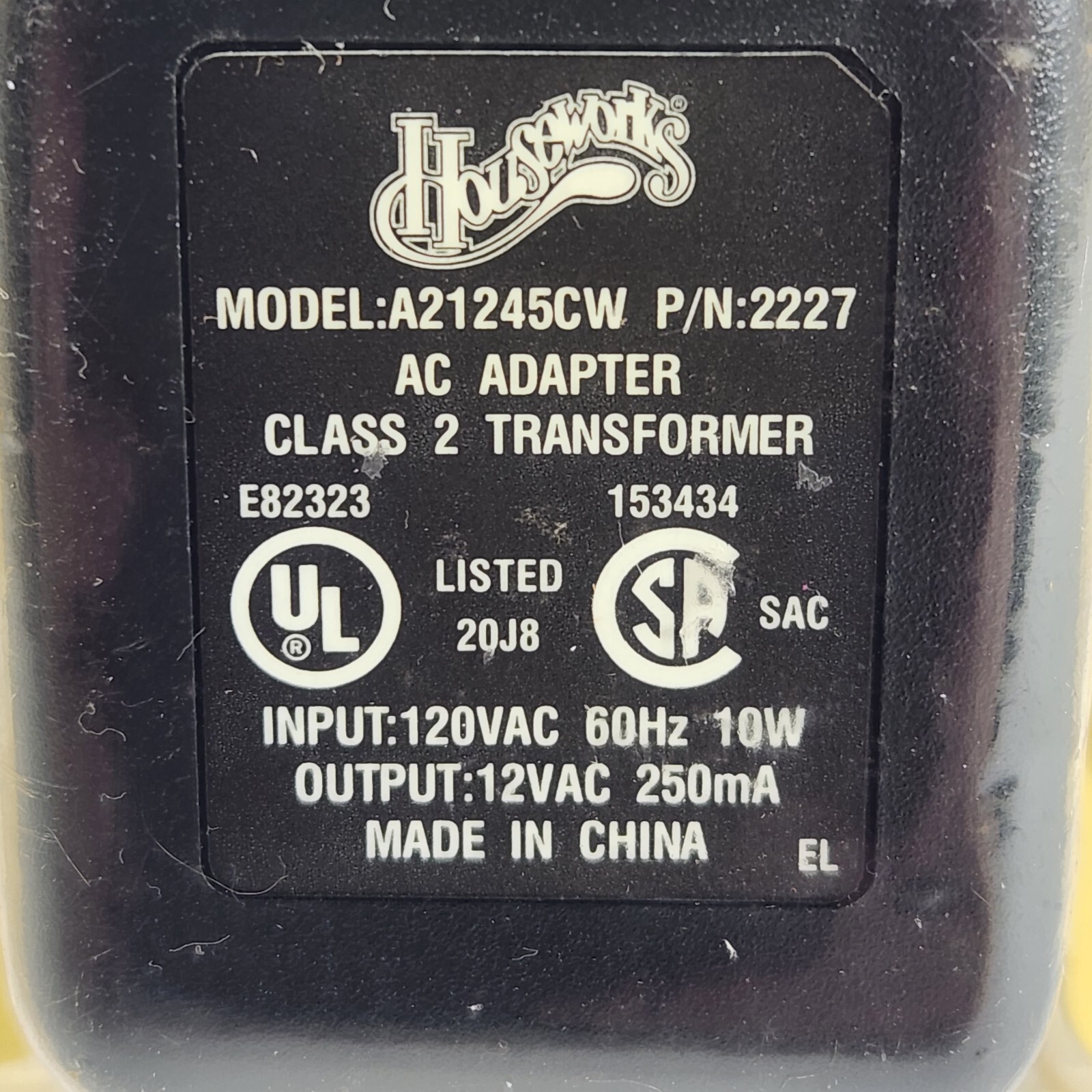 Houseworks Dollhouse AC Adapter Class 2 Transformer for sale online | eBay