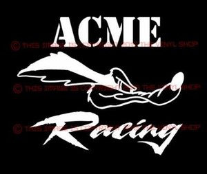 ACME RACING Wyle E Coyote 5.0 Hot Rod, Race, NHRA, Rat Rod decal ...