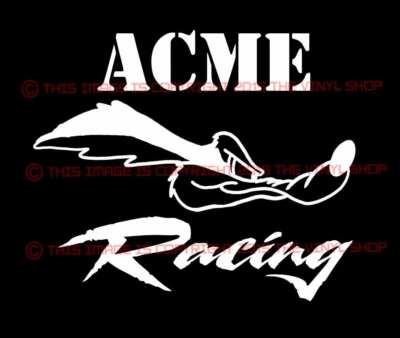 ACME RACING Wyle E Coyote 5.0 Hot Rod, Race, NHRA, Rat Rod decal ...