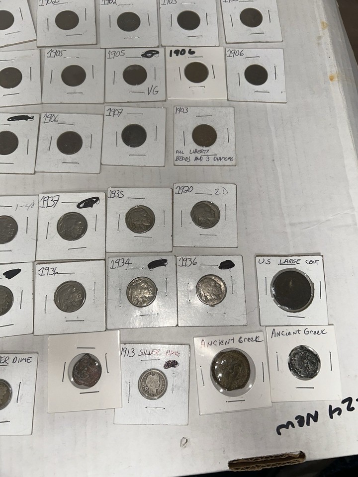Ancient Greek, Indian Heads, Barber Dimes, Liberty/Buffalo Nickel Coin ...