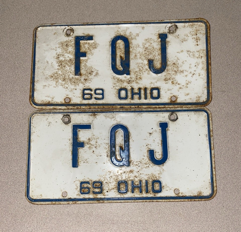 Pair Each Of 1967 & 1969 Ohio License Plates FQJ | eBay