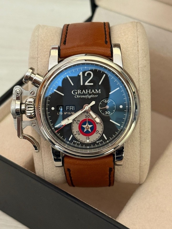 WATCH GRAHAM CHRONOFIGHTER CAPTAIN AMÉRICA FOR MENS STAINLESS STEEL | eBay