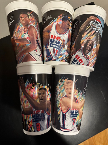 5 McDonalds USA BASKETBALL CUPS 1992 McDonalds Dream Team Cups (lot of ...