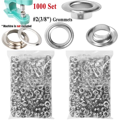 1000 Grommet Kit #2 3/8" Inside Diameter Punch Setting Tool Metal ...