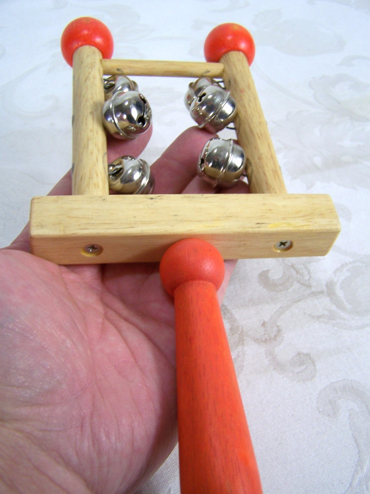 Bell Shaking Instrument Percussion Shaker Band Wooden 10" sleigh bells ...