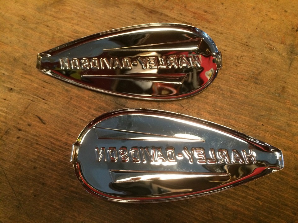 61769-40T VERCHROMTE ORIGINALE TANKEMBLEME TANKSCHILDER HARLEY ...