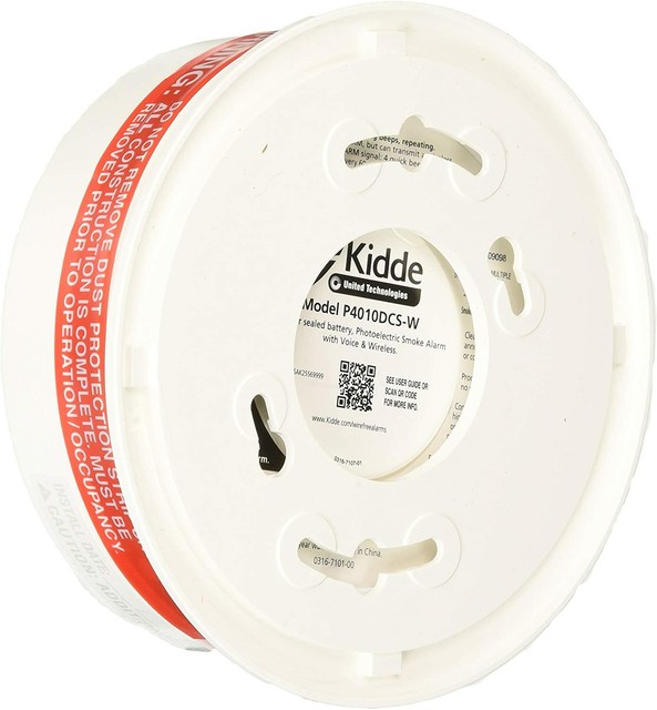 Kidde P4010DCS-W Battery Powered Wire-Free Interconnected Smoke Alarm ...