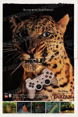 Disney's Tarzan PlayStation PS1 1999 Trade Print Magazine Ad Video Game ...