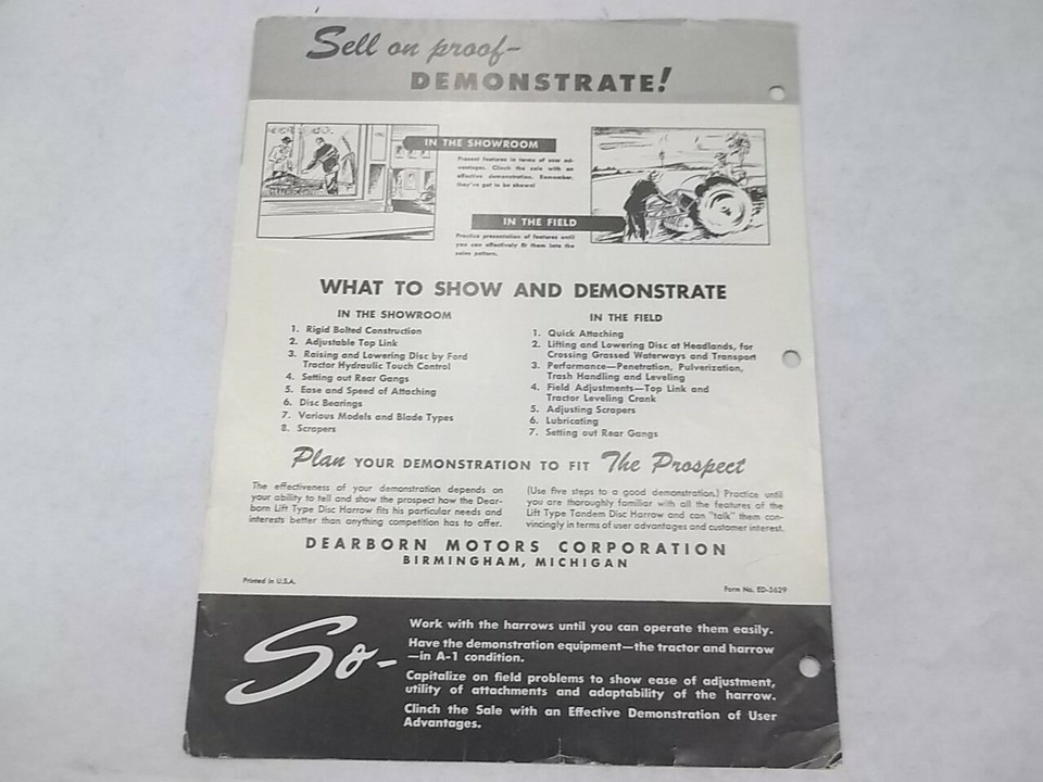 Dearborn Lift Type Tandem Disc Harrows Series E for Ford Tractors Sales ...