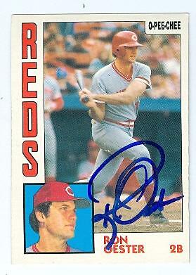 Ron Oester autographed baseball card (Cincinnati Reds) 1984 O Pee Chee ...