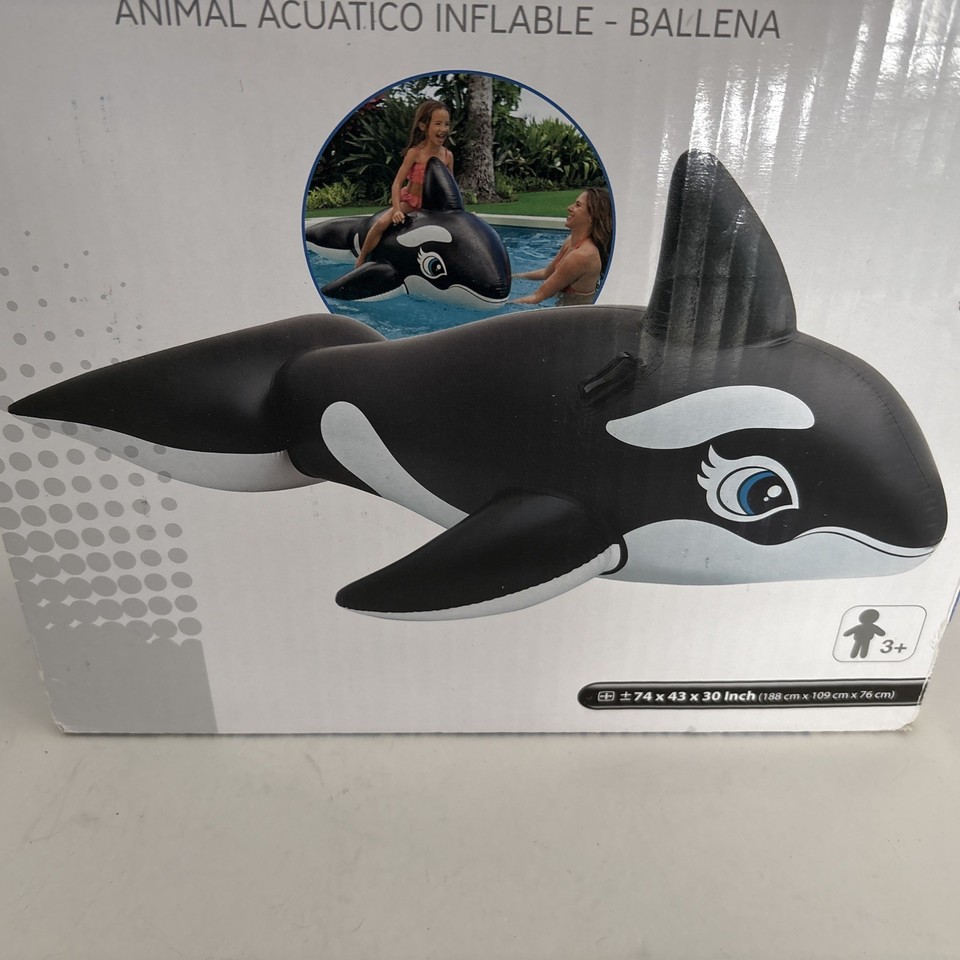Intex Inflatable Whale Ride On Pool Float Large - 74" x 43" x 30" - NEW ...