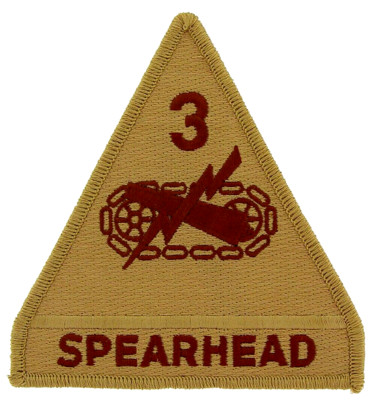 ARMY 3RD ARM DIV (DESERT)Embroidered Shoulder Patch (3-5/8" Wide) (0558 ...