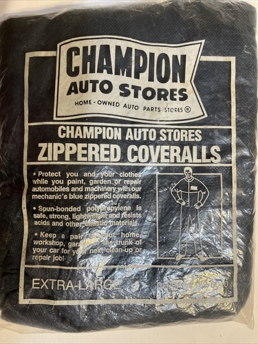 Champion Auto Stores XL Blue Coverall Overall Jumpsuit Mechanic ...