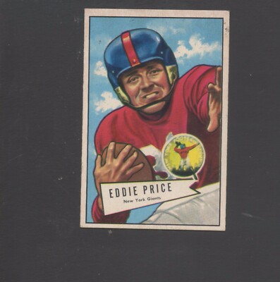 1952 Bowman Small Football Card #123 Eddie Price-New York Giants Ex ...