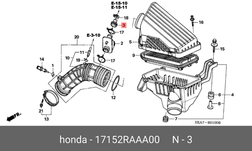Genuine OE Bushing Seal Kit Ring 17152RAAA00 For Honda 17152R-AAA00 ...