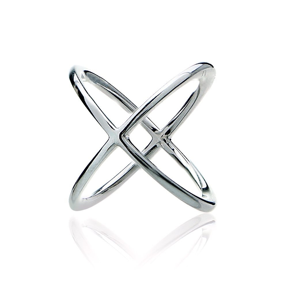 Sterling Silver Polished Criss-Cross X Ring | eBay