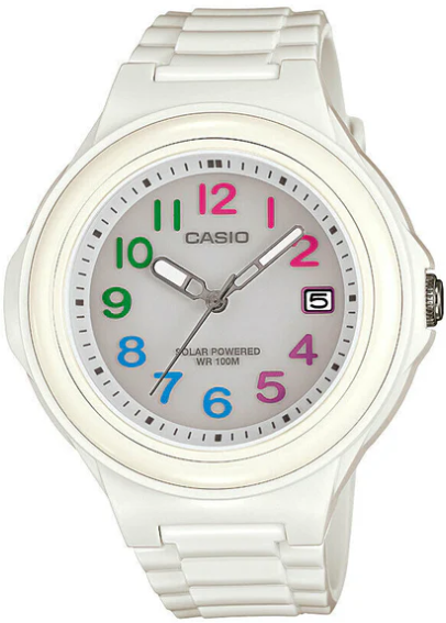 Casio LX-S700 Used Solar Powered Womens Watch 100M WR White Resin Date ...