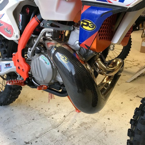 P3 Carbon Fiber FMF Gnarly Pipe Guard For KTM 250 300 2017-2018 101066 ...