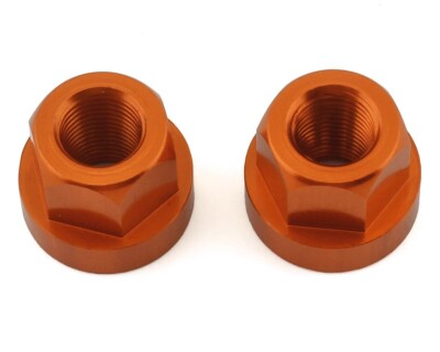 ALUMINUM 3/8" x 26 tpi AXLE NUTS PAIR ANODIZED ORANGE | eBay