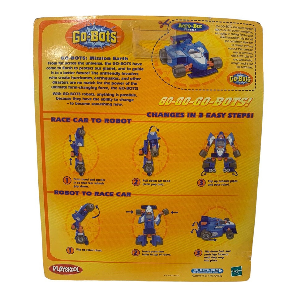 NIP Playskool 2002 Aero-Bot Racer Transformers Go-Bots Vintage Transforming Car | eBay