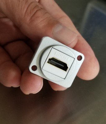 White Panel mount HDMI connector flange mount panel jack front panel | eBay