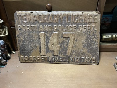 Early 1900’s Portland, Oregon City License Plate ~Portland Police Dept ...