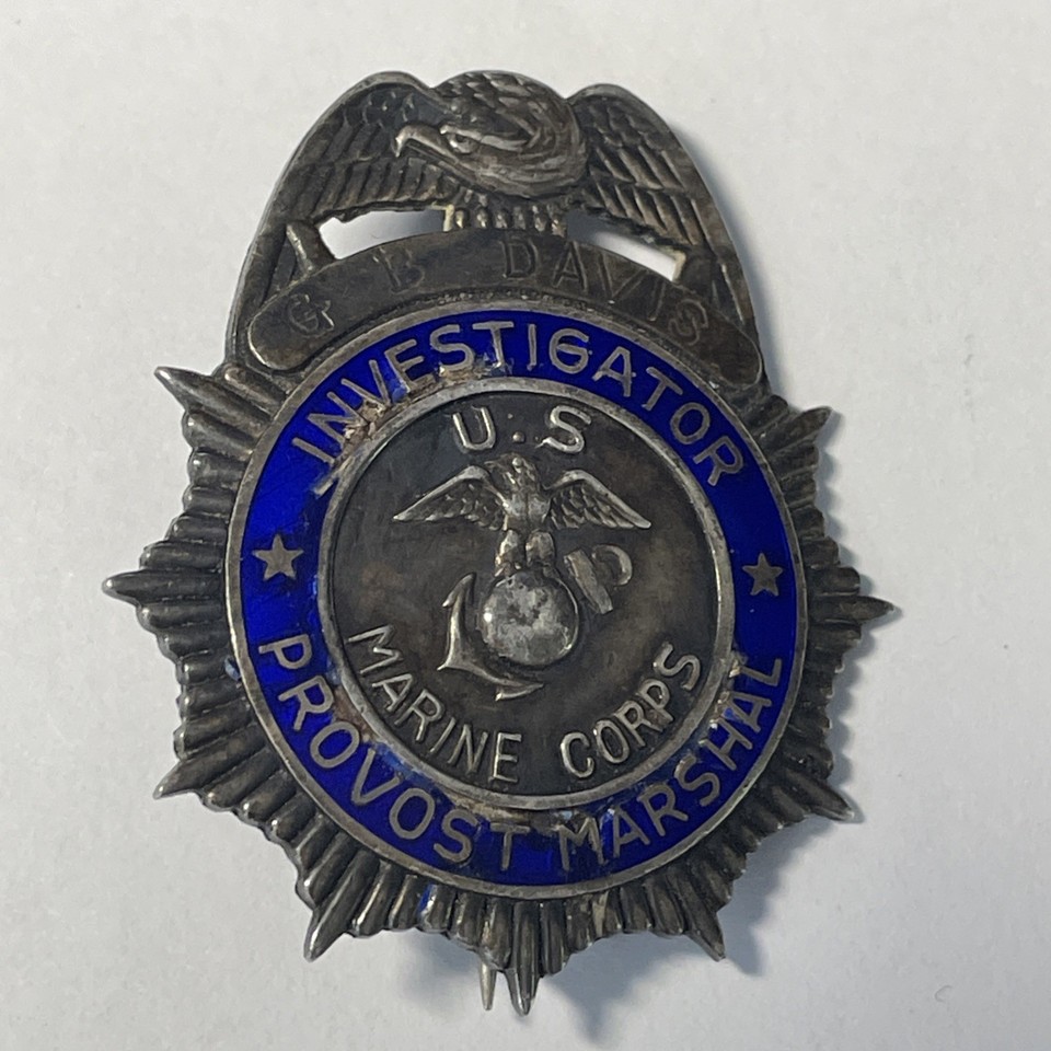 VINTAGE RARE USMC U.S. Marine Corps Provost Marshal Investigator Wallet ...