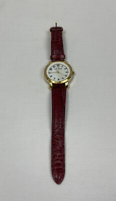 Anne Klein Vintage Women’s Watch Red Leather Band Y121E Needs Battery ...