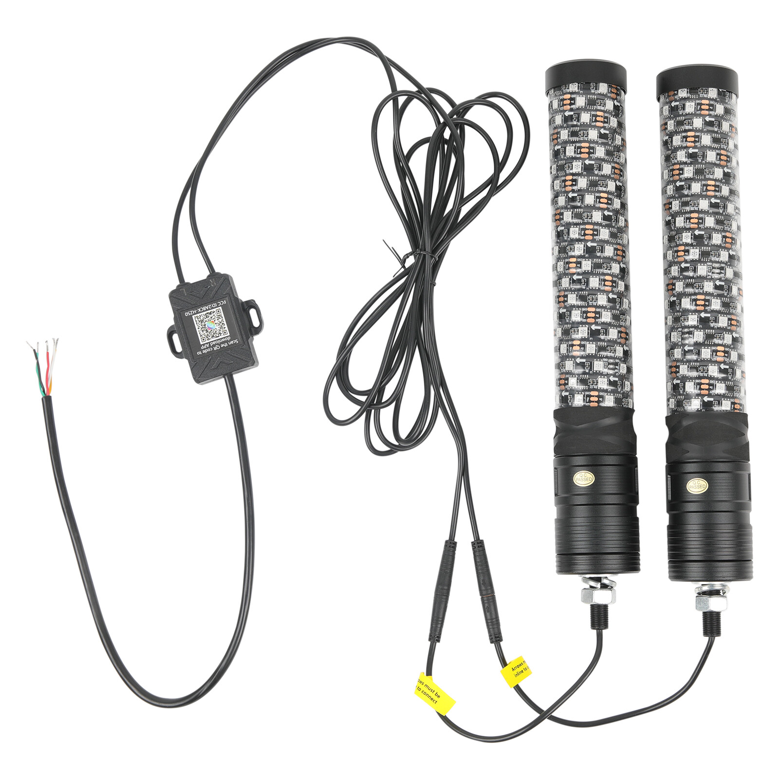 2PC 1FT Spiral LED Fat Whip Light RGB Chasing LED Antenna For Can-am ...