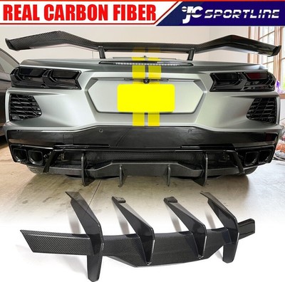 For 20-23 Corvette C8 Z51 STG 3 REAL CARBON Rear Bumper Diffuser ...