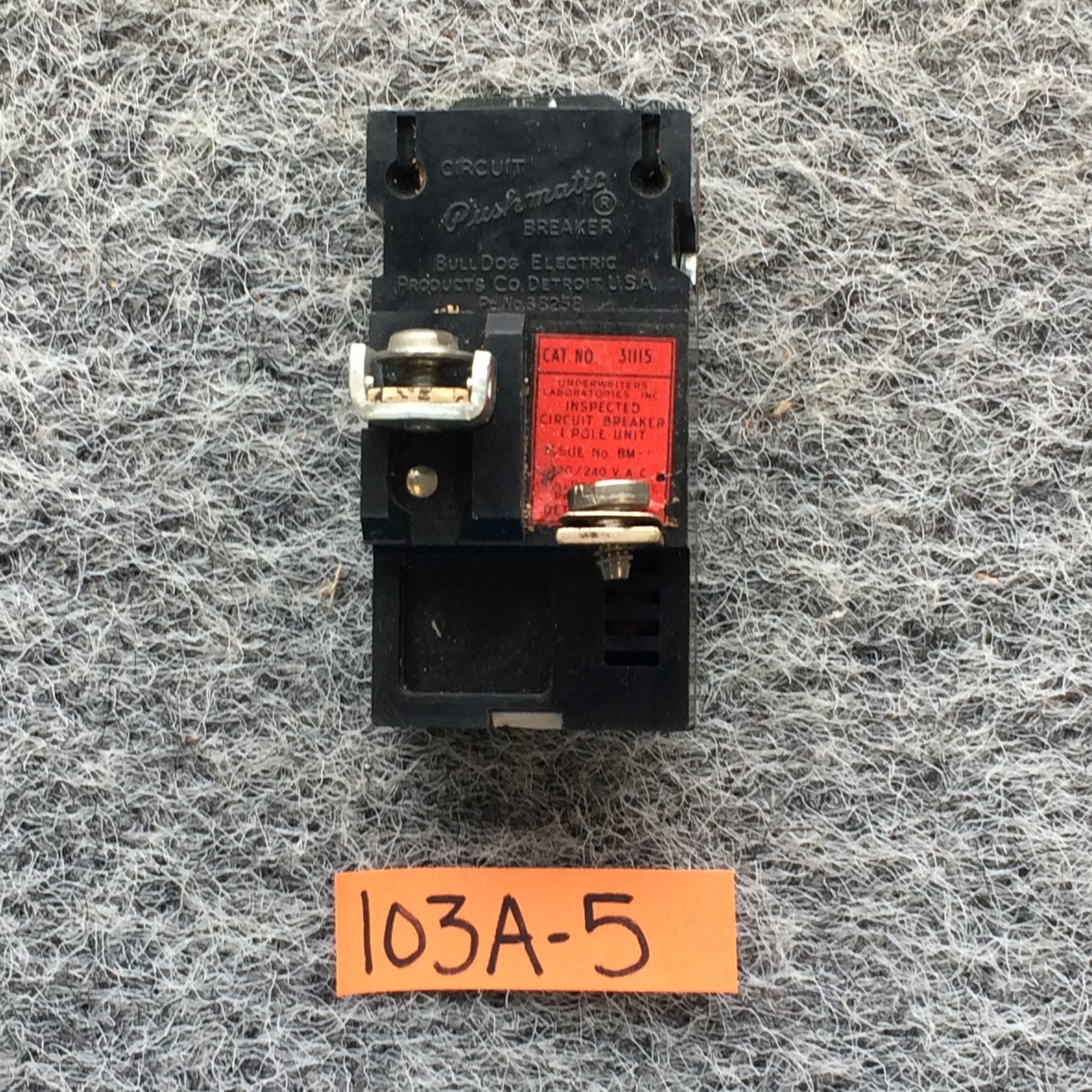 Bulldog ITE P115 15 Amp, 120 Volt, 1 Pole Pushmatic Circuit Breaker ...