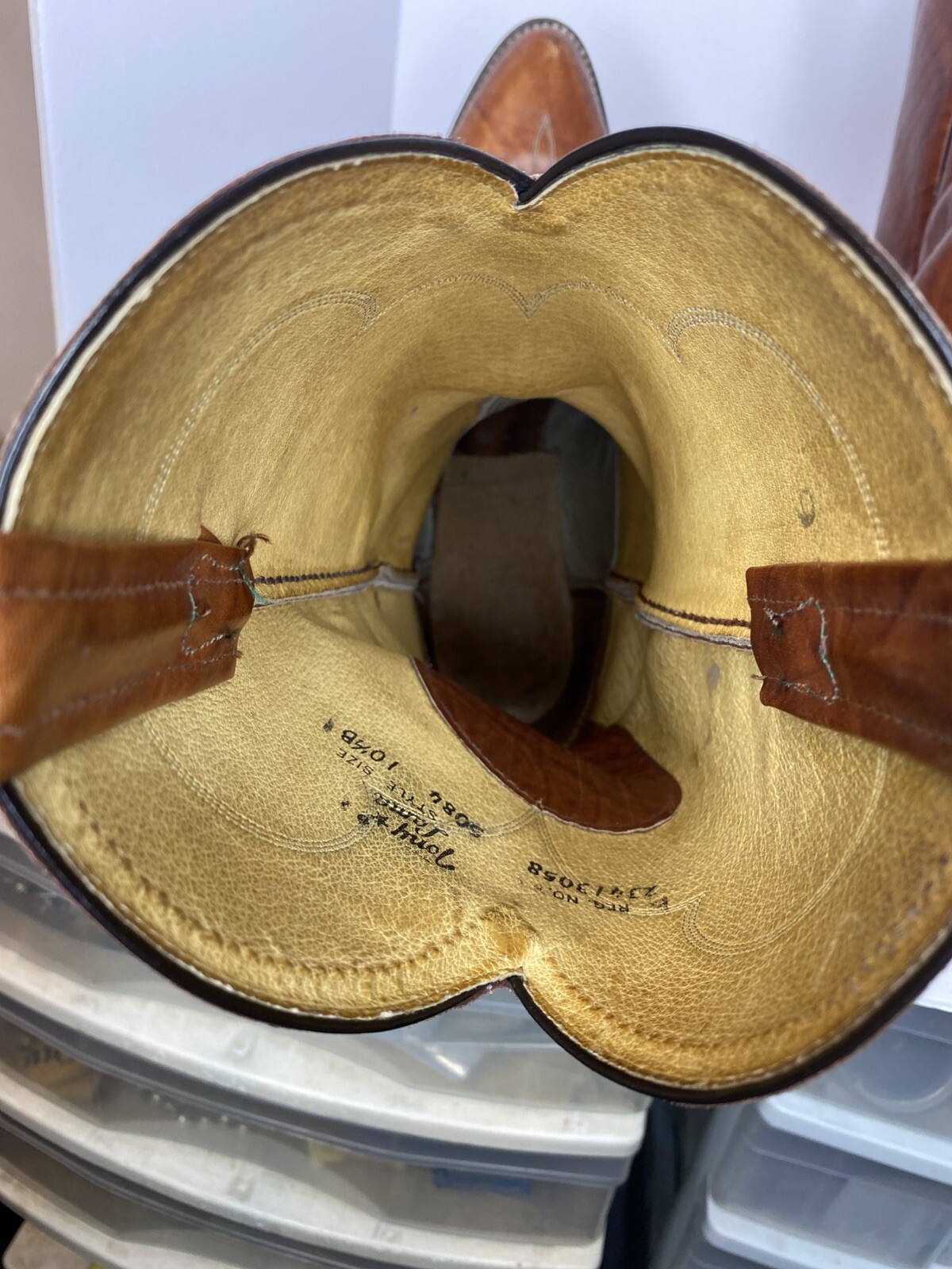 TONY LAMA Style 5084 Vintage Men's Cowboy Boots Brown Leather Size 10 ...