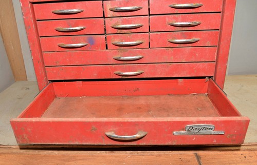 Huge Dayton 12 drawer mechanics 1950s tool box chest vintage garage rat ...