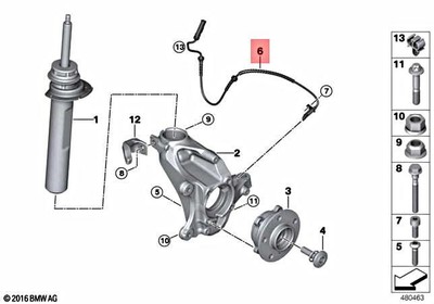 For BMW Genuine ABS Wheel Speed Sensor Front 34526850765 | eBay