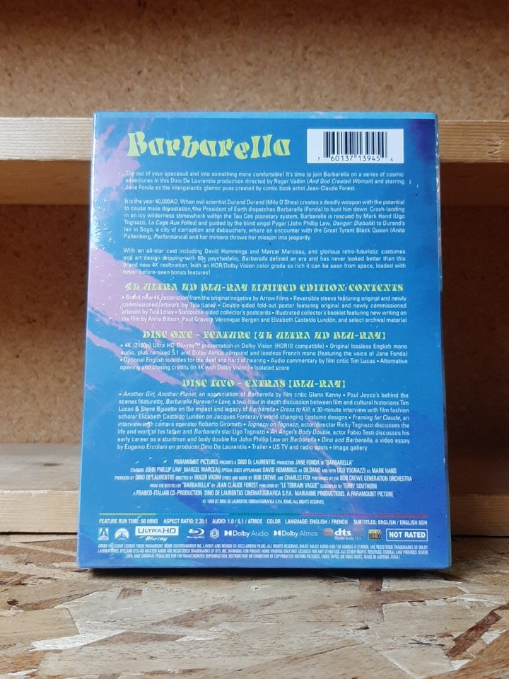 BARBARELLA 4K UHD Jane Fonda ARROW VIDEO LIMITED EDITION OOP BRAND NEW ...